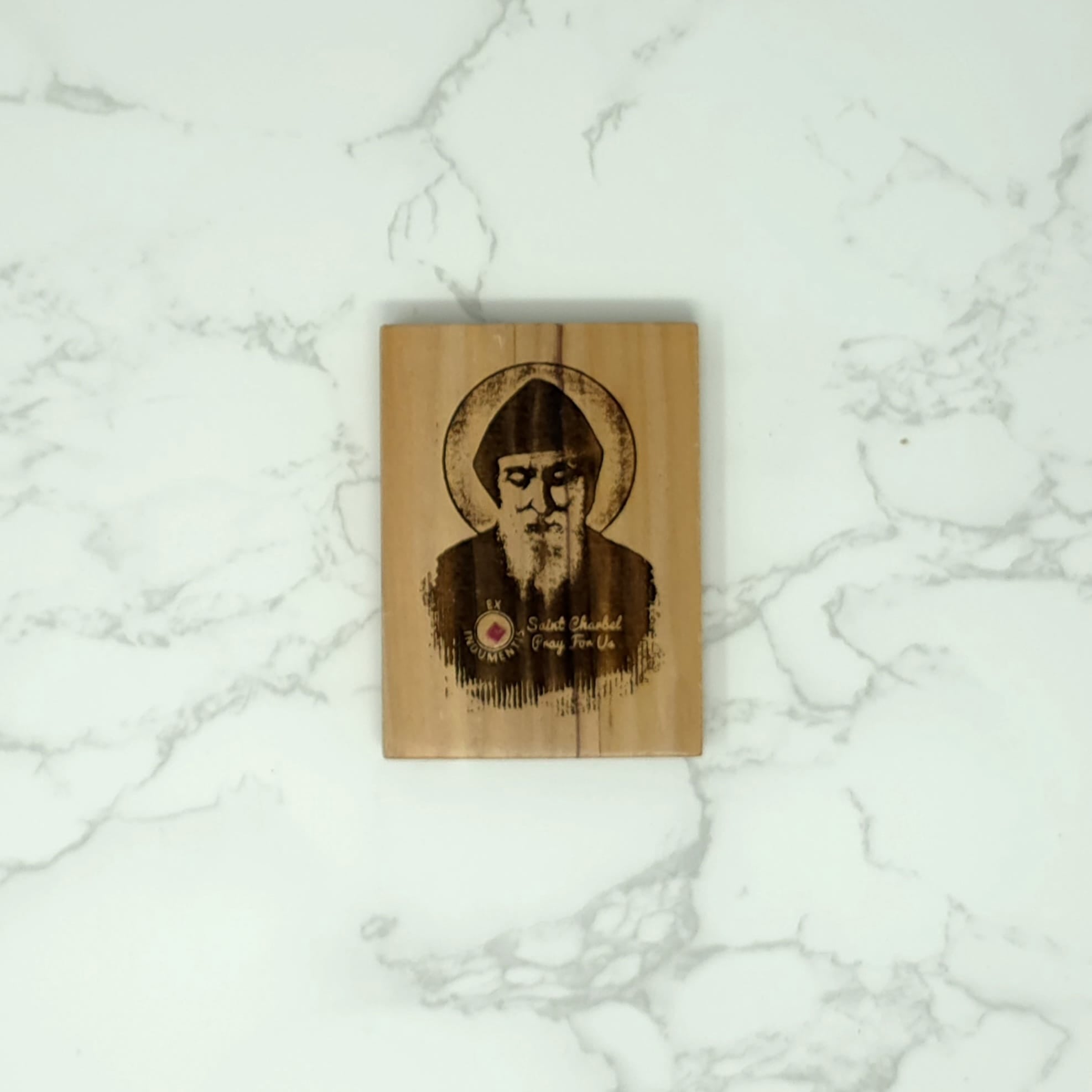 Saint Charbel Mini Cedar Icon - Third-Class Relic of Contact (Ex Indum ...